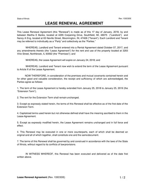 Free Printable Lease Renewal Letter Templates Word Pdf Sample Landlord