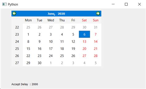 PyQt5 QCalendarWidget Getting Date Edit Pop Up Accept Delay