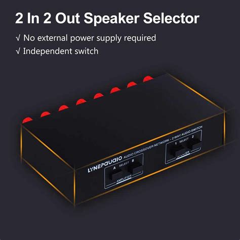Linepaudio 2 In 2 Out Speaker Selector Switch Audio Signal Switcher Power Amplifier Audio