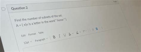 Solved Find The Number Of Subsets Of The Set A X∣x Is A