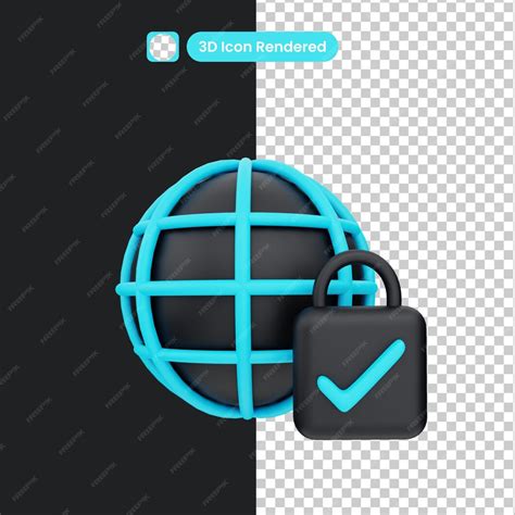 Premium Psd 3d Illustration Secured Network Object