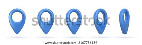 Shiny Blue Realistic Map Pointers Vector Stock Vector Royalty Free