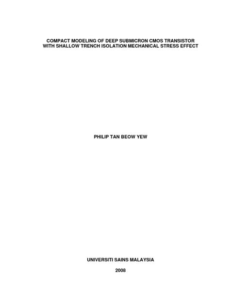 Compact Modeling Of Deep Submicron Cmos Transistor Pdf Mosfet Field Effect Transistor