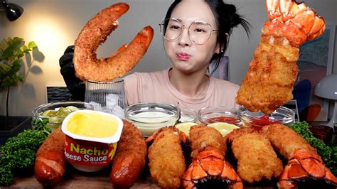 🦞랍스터를 튀겨본다🍤 랍스터 튀김 킬바사 소세지 튀김 먹방 🍤 Fried Lobster Mukbang Eating Sound🍤 Youtube