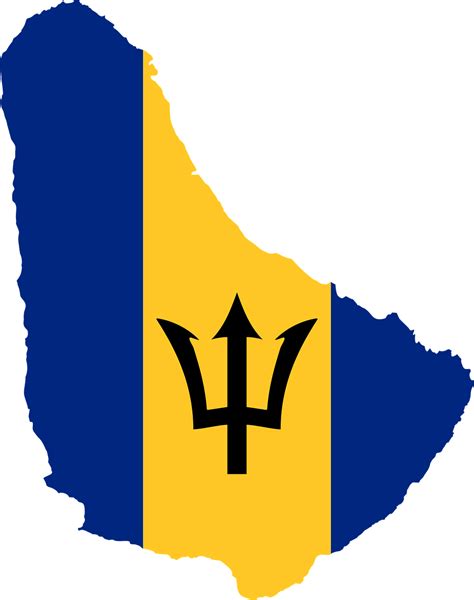 Barbados Map Flag
