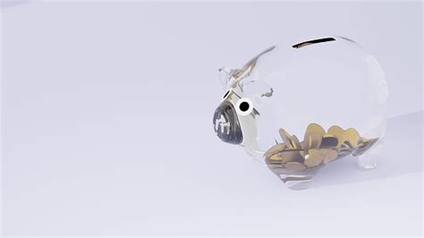 3d 투명 돼지 저금통 투명한 돼지 저금통의 3d 렌더링 그림 웹 페이지 온라인 서비스를 디자인하기위한 분홍색 돼지 저금통의