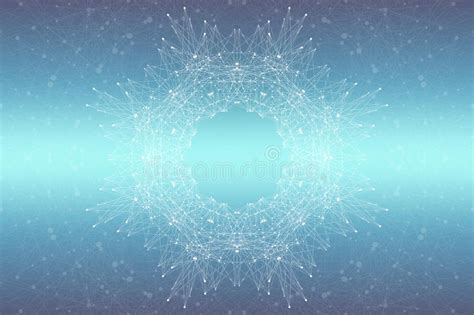 Fractal Element With Connected Lines And Dots Big Data Complex Stock Illustration