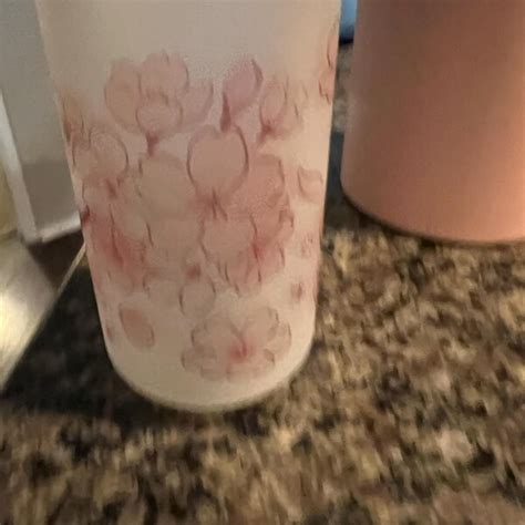 Cute Cherry Blossom Glass Cup With Bamboo Lid And Straw 18 Oz Libbey