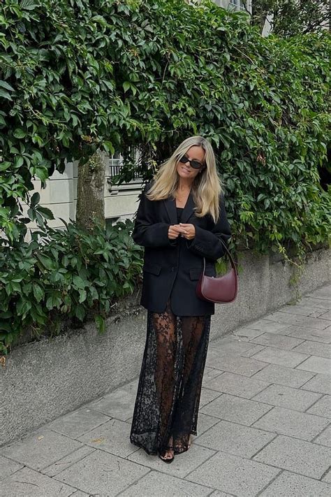 Lace Maxi Skirt Black Lace Skirt Outfits Black Lace Skirt Outfit Lace Outfit