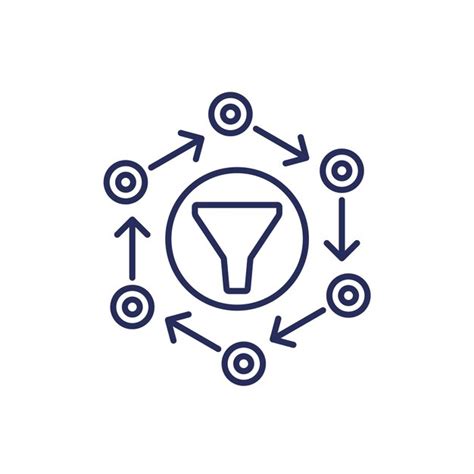 Premium Vector Data Filtering Process Line Icon