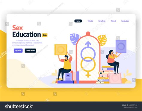 Vector Illustration Landing Page Sex Education Stock Vector Royalty Free 1628587510 Shutterstock