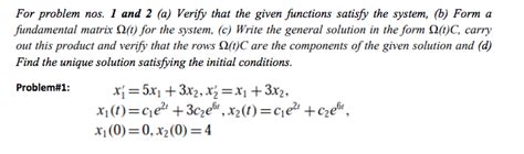 Solved For Problem Nos And A Verify That The Given Chegg