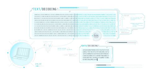 premium vector data decryption screen with text decoding window