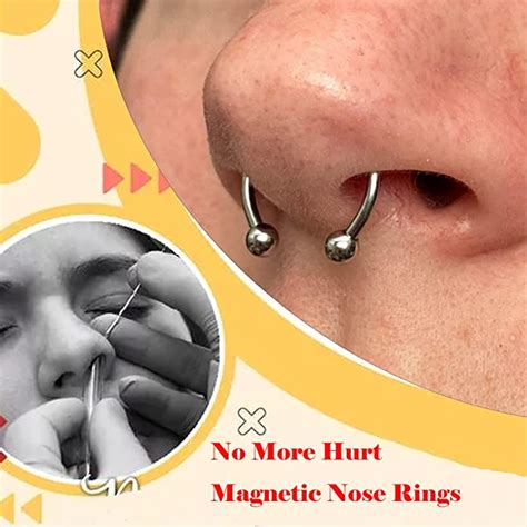 Magnetic Septum Horseshoe Fake Nose Rings 316l Stainless Steel Faux