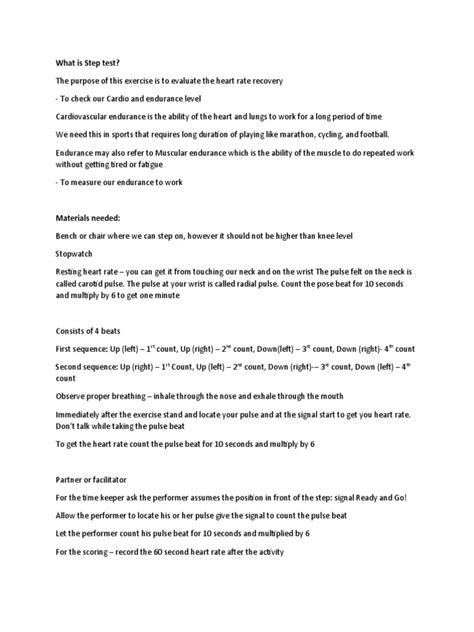 What Is Step Test Pdf