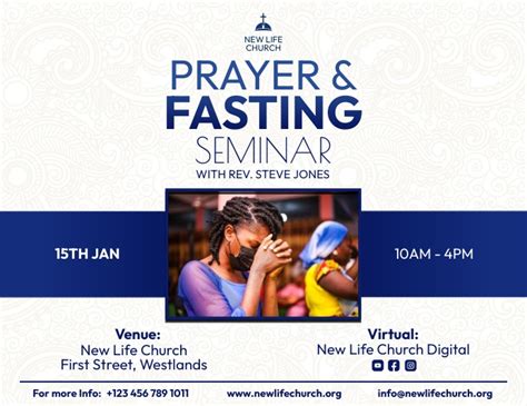 Church Prayer And Fasting Seminar Flyer Template Postermywall