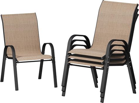 Udpatio Patio Chairs Set Of 4 Stackable Outdoor Dining