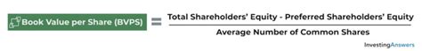 Book Value Meaning Formula Example InvestingAnswers