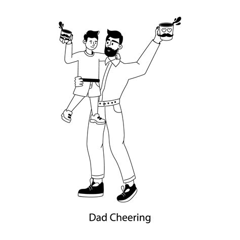 Trendy Dad Cheering 45353796 Vector Art At Vecteezy