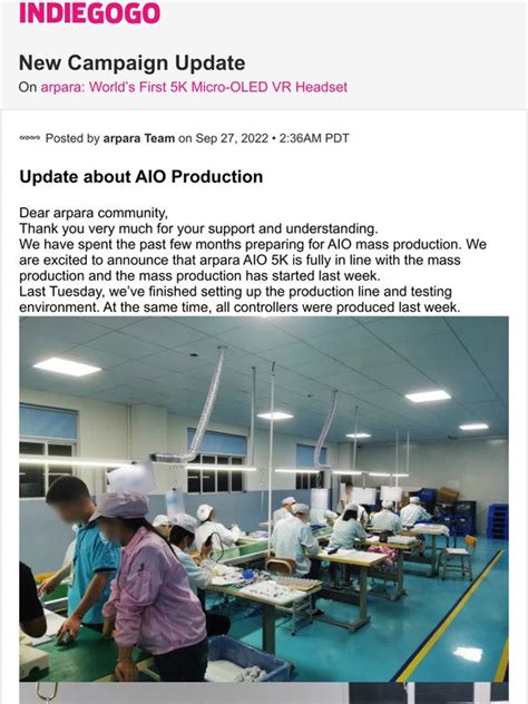 Indiegogo 📢 Update 17 From Arpara Worlds First 5k Micro Oled Vr