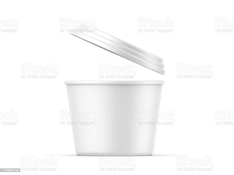 포장 및 브랜딩을 위한 뚜껑 모형이 있는 플라스틱 항아리 컵 3d 렌더링 그림 공란에 대한 스톡 사진 및 기타 이미지 공란 비어 있음 아이스크림 Istock