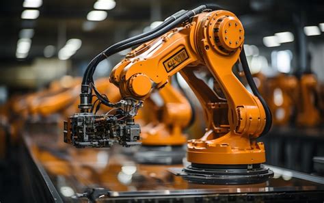 Premium Ai Image Heavy Automation Robot Arm Machine In Smart Factory Futuristic Industry