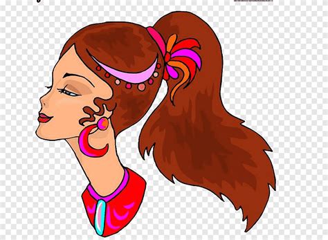 Длинные волосы Конский хвост Дизайнер Длинноволосая девушка нарисованный лицо Png Pngegg