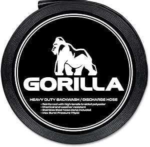 Gorilla Backwash Hose Swimming Pool With Clamp Extra Heavy Duty