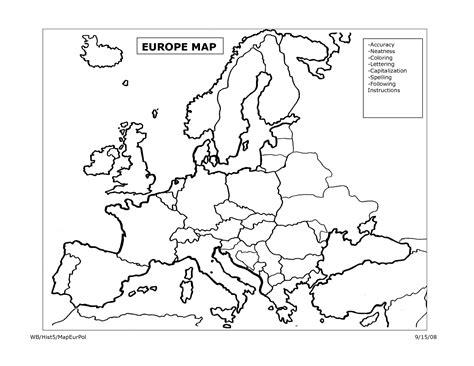 Hudyarchuleta Labeled Europe Map Coloring Pages