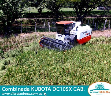Cosechadora De Arroz Kubota Dc105x Cabinada Kit De Maíz Kubota