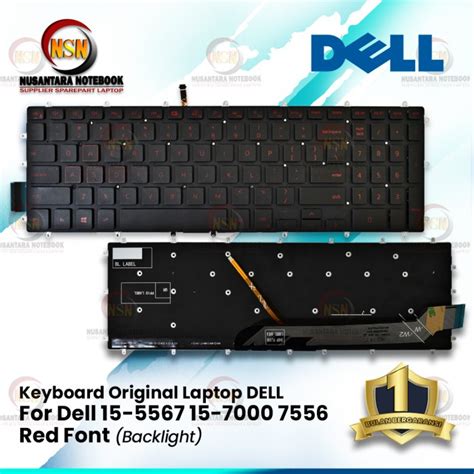 Original Dell Laptop Keyboard 15 5567 15 7000 7556 Red Font Backlight Shopee Malaysia