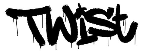 트위스트 낙서 흑인과 백인 에어 브러시 스프레이 페인트 타이포그래피 검은색에 대한 스톡 벡터 아트 및 기타 이미지 검은색 그래피티 길거리 스타일 Istock