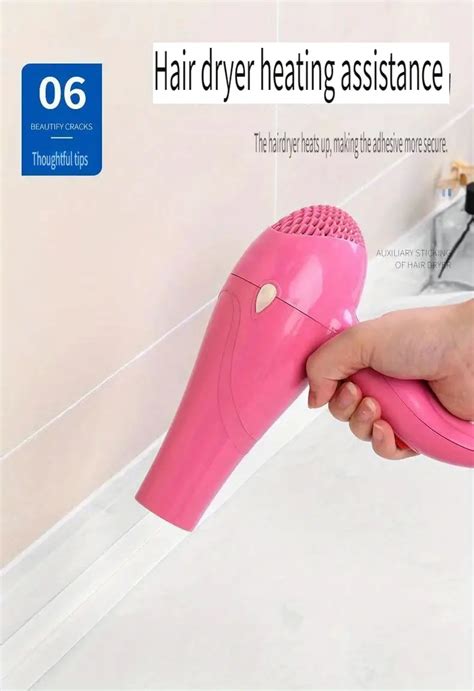 현대 아크릴 자가 접착 밀봉 스트립 주방 및 욕실용 방수 및 곰팡이 방지 코킹 테이프 5m 길이 일회용 실란 Temu