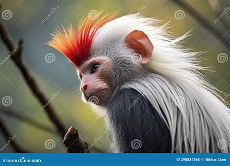 Portrait Of A Red Crowned Douc Langur The Red Shanked Douc Is A