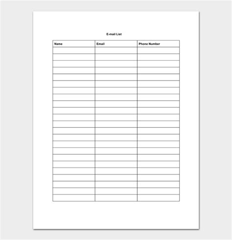 20 Free Mailing List Templates PDF MS Word Excel