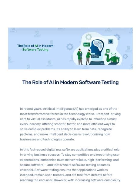Ai In Modern Software Testing Smarter Qa Today Pdf