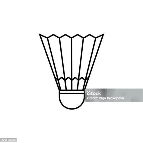 배드민턴 공 아이콘 벡터입니다 선 배드민턴 기호입니다 최신 유행 플랫 개요 Ui 표시 디자인입니다 얇은 선형 그래픽 그림 문