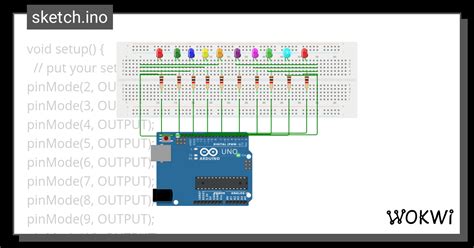 Lampu Berjalan Wokwi Esp32 Stm32 Arduino Simulator