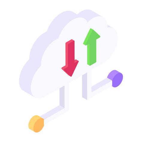 Cloud Data Transfer Icon In Isometric Design 6466986 Vector Art At Vecteezy