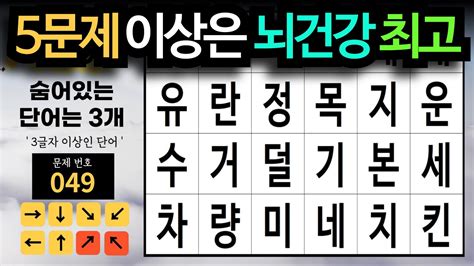 5문제 이상 어르신은 뇌건강 최상입니다 숨은단어찾기 치매예방 치매테스트 치매예방퀴즈 단어퀴즈 치매예방활동 낱말퀴즈 집중력향상 건망증예방 Youtube