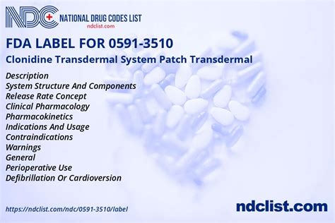Fda Label For Clonidine Transdermal System Patch Transdermal