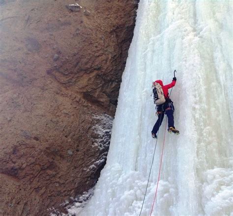 Hmg Ambassador Seth Timpano Leading With His Hmg Ice Pack On Some Sweet South Fork Ice