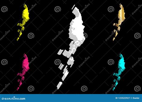 3d Map Of Palau Stock Vector Illustration Of Land Ocean 123522927