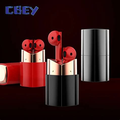크리 에이 티브 독특한 립스틱 이어폰 무선 블루투스 50 헤드폰 스포츠 이어폰 Xiaomi 화웨이 아이폰에 대한 귀에 헤드셋 Aliexpress