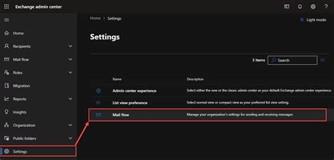 Configure Global Mail Flow Settings From The New Exchange Admin Center