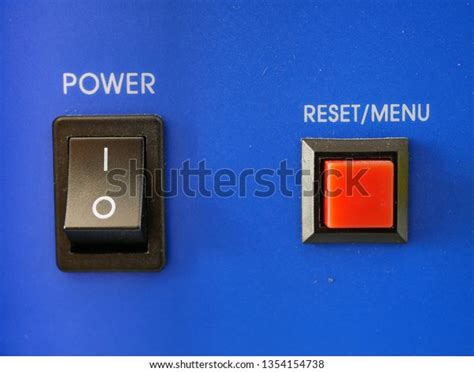 Power Switch Reset Button On Blue Stock Photo 1354154738 Shutterstock