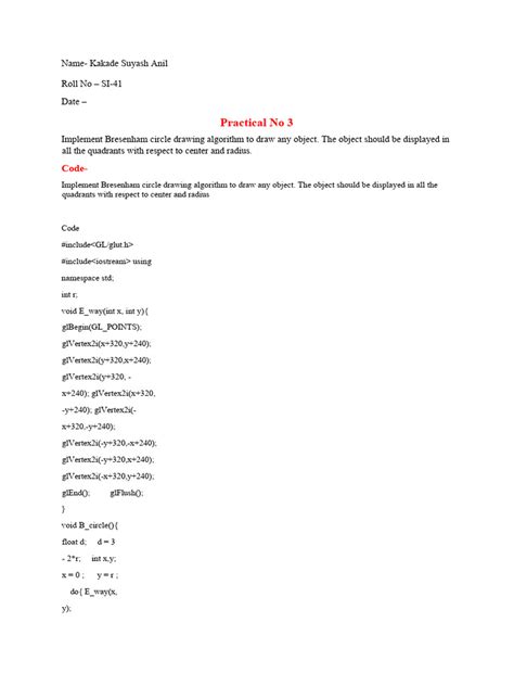 Cg Exp 3 Rushi Pdf Programming Paradigms Algorithms And Data Structures