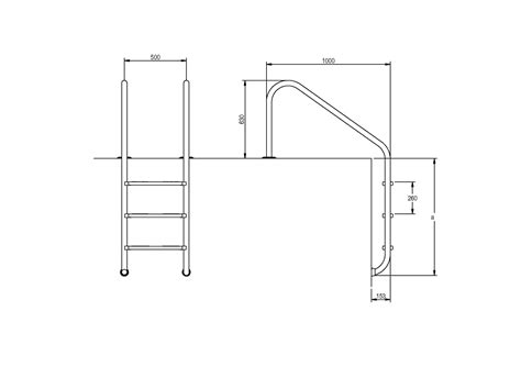 Overflow Ladder Aisi 316 Flexinox Poolcomet
