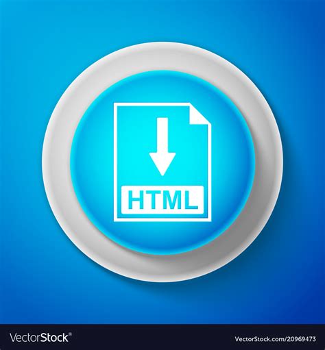 Html File Document Icon Download Button Royalty Free Vector