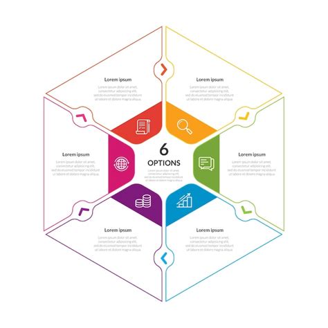 Plantilla De Infografía Gráfico Hexágono Vector Premium